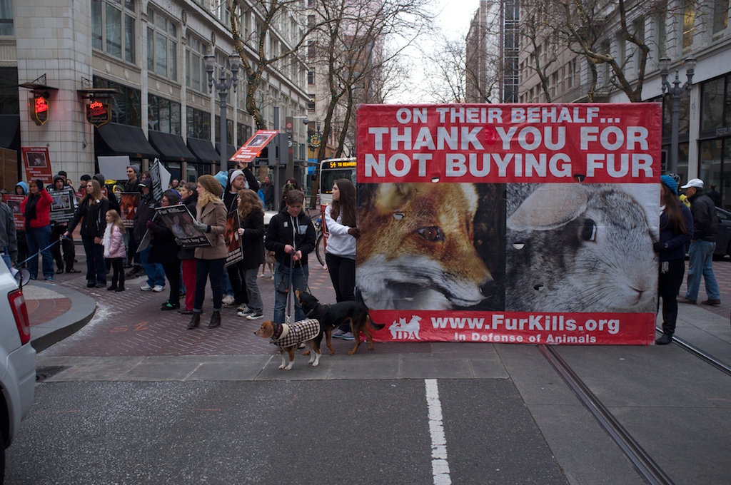 Fur Free Friday Demonstration in Portland | Off-road Vegan